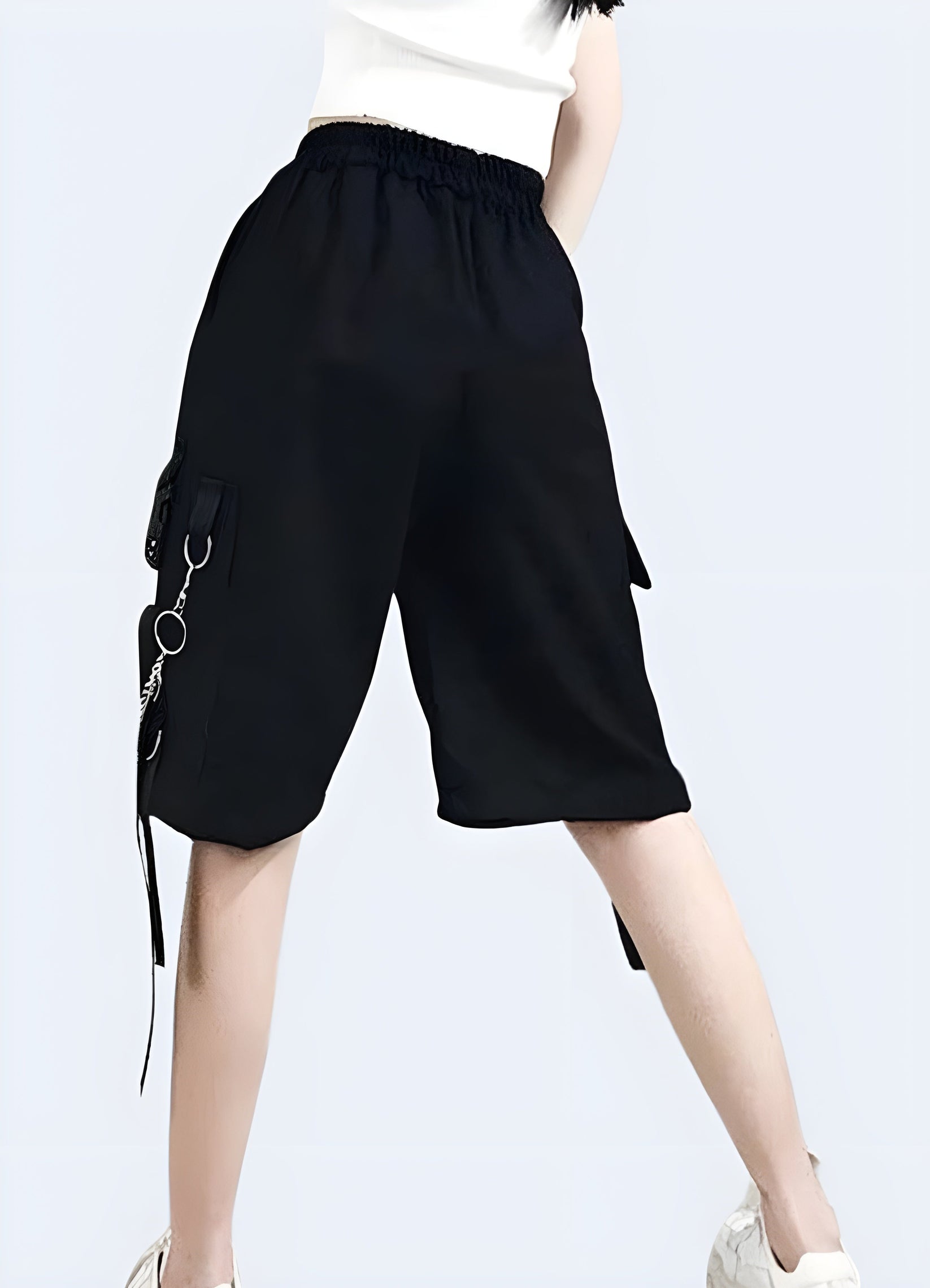 Baggy Techwear Long Shorts with Chain – Techwear Canada