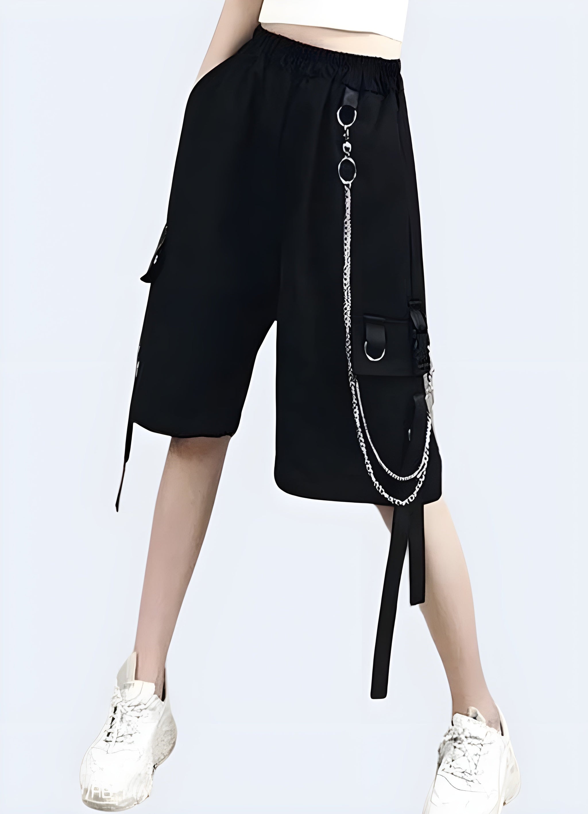 Baggy Techwear Long Shorts with Chain – Techwear Canada