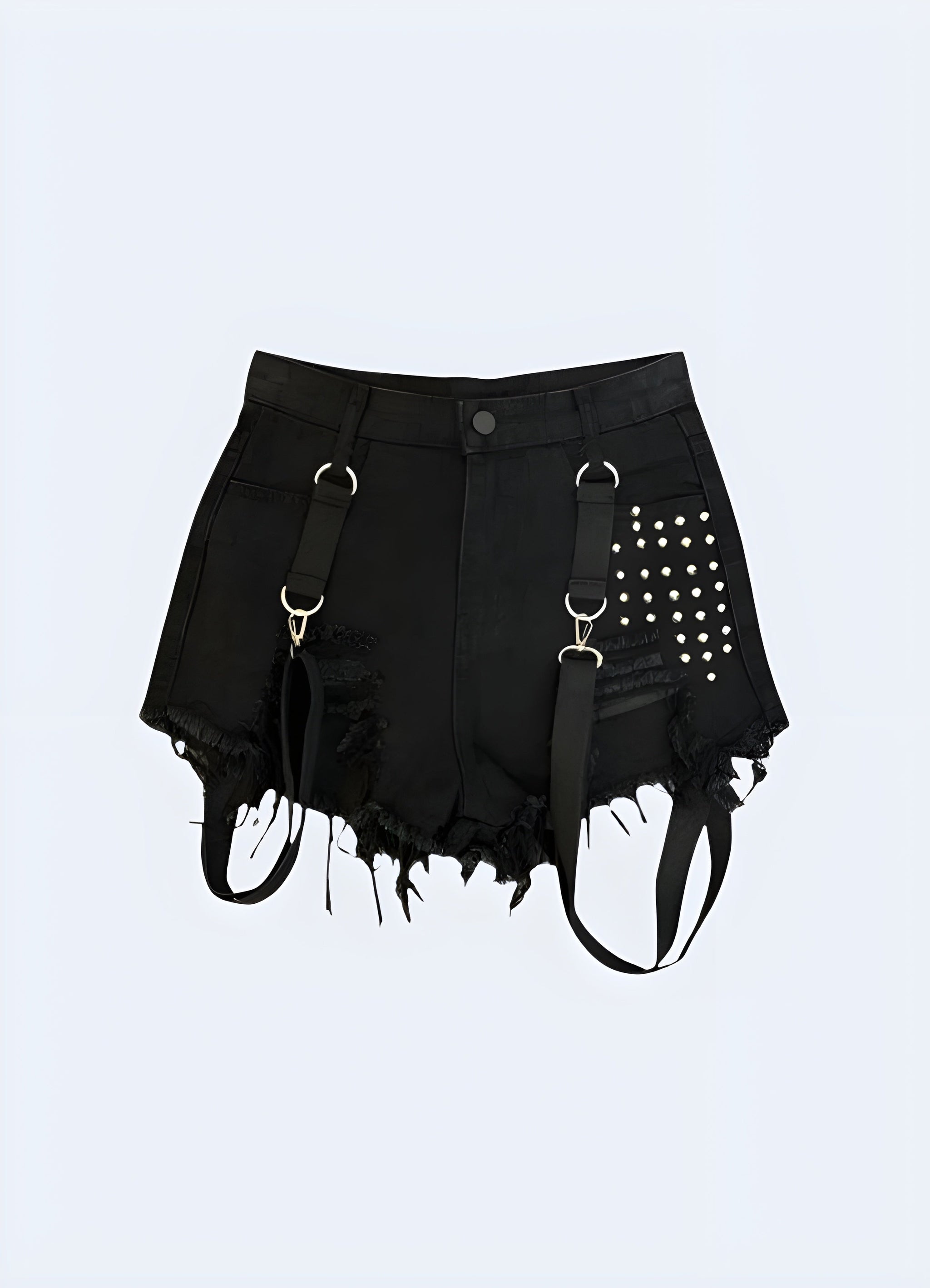 Female Goth Denim Shorts – Techwear Canada